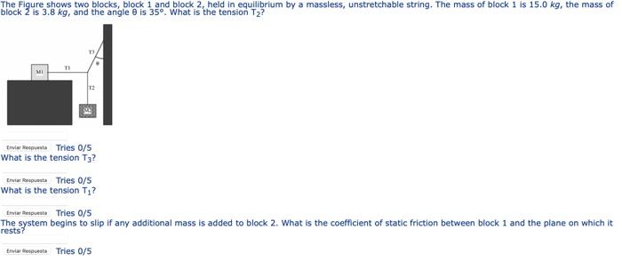 Solved The Figure shows two blocks, black and block 2. held | Chegg.com