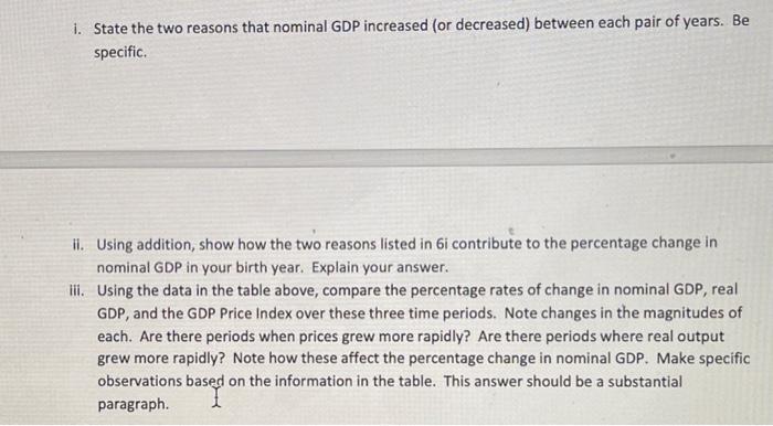 Nominal vs. Real GDP Template - Using your completed | Chegg.com