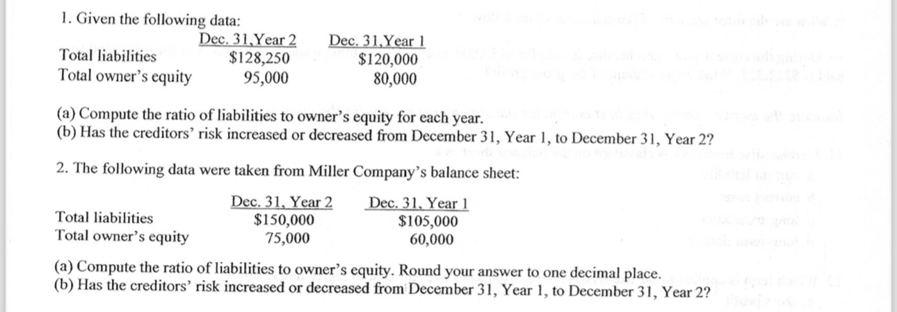 Solved Given The Following Datatable Dec 31year 2dec 