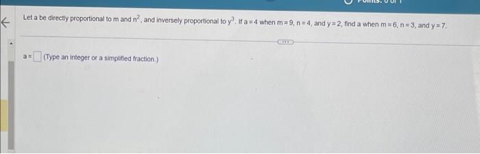 Solved Let a be directiy proportional to m and n2, and | Chegg.com