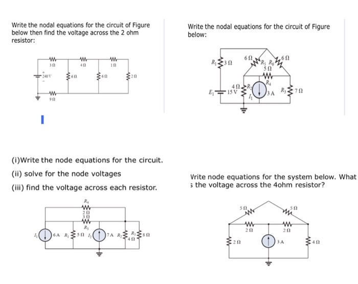 Solved Write the nodal equations for the circuit of Figure | Chegg.com
