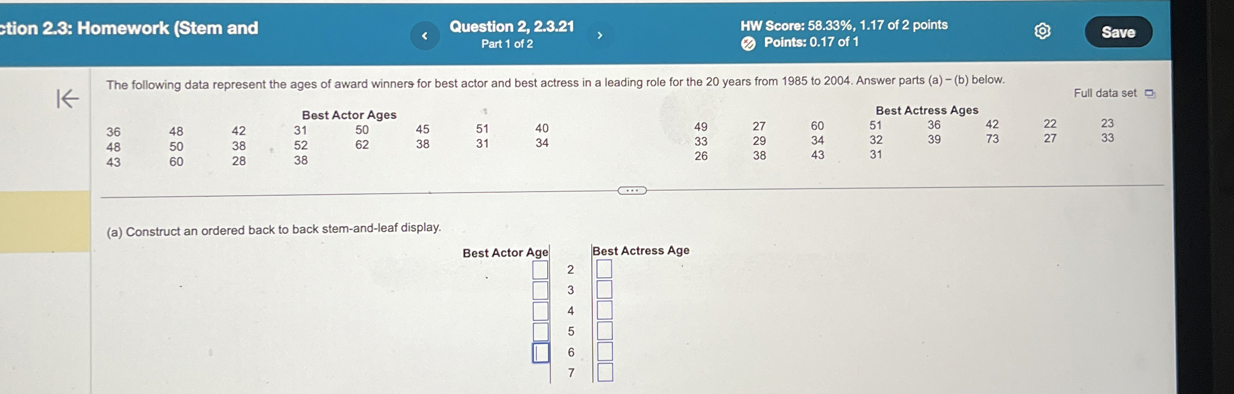 Solved tion 2.3: Homework (Stem andQuestion 2, 2.3.21HW | Chegg.com