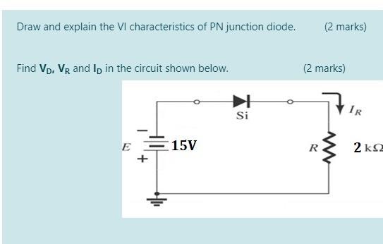 Solved Draw and explain the VI characteristics of PN | Chegg.com