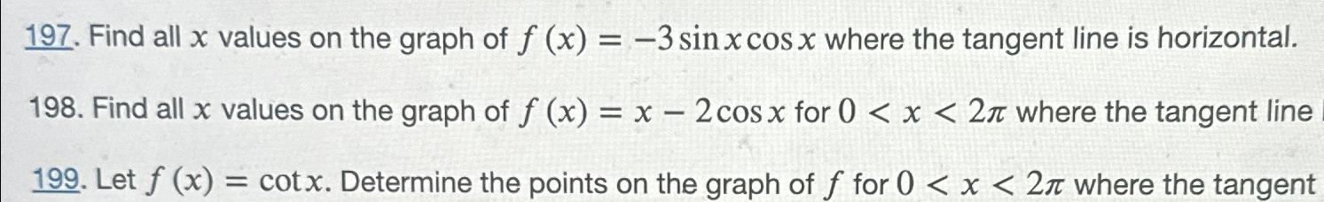 Solved Find all x ﻿values on the graph of f(x)=-3sinxcosx | Chegg.com