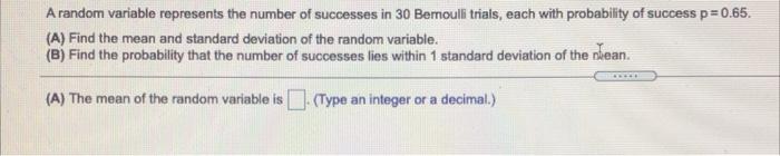 Solved A random variable represents the number of successes | Chegg.com