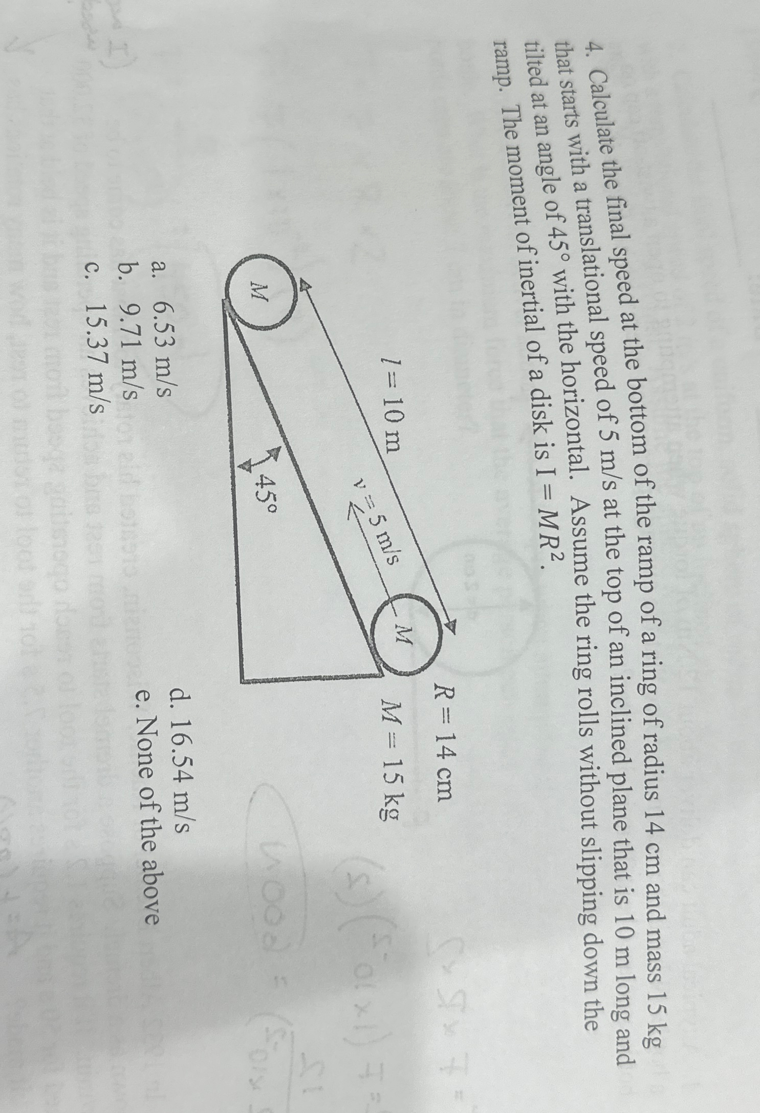 Solved Calculate the final speed at the bottom of the ramp | Chegg.com
