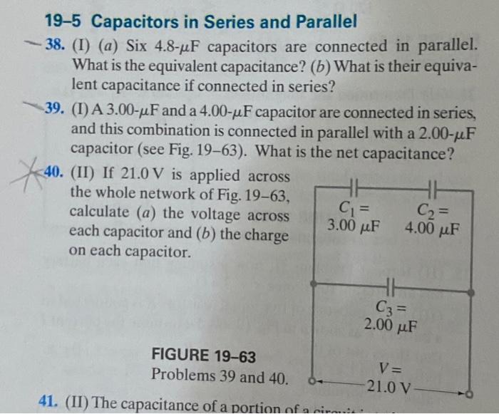 Solved 19-5 Capacitors in Series and Parallel 38. (I) (a) | Chegg.com