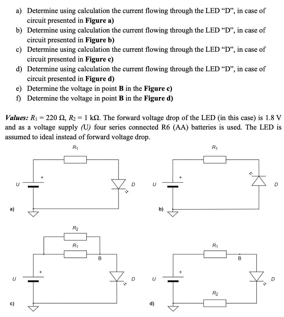 Solved a) ﻿Determine using calculation the current flowing | Chegg.com