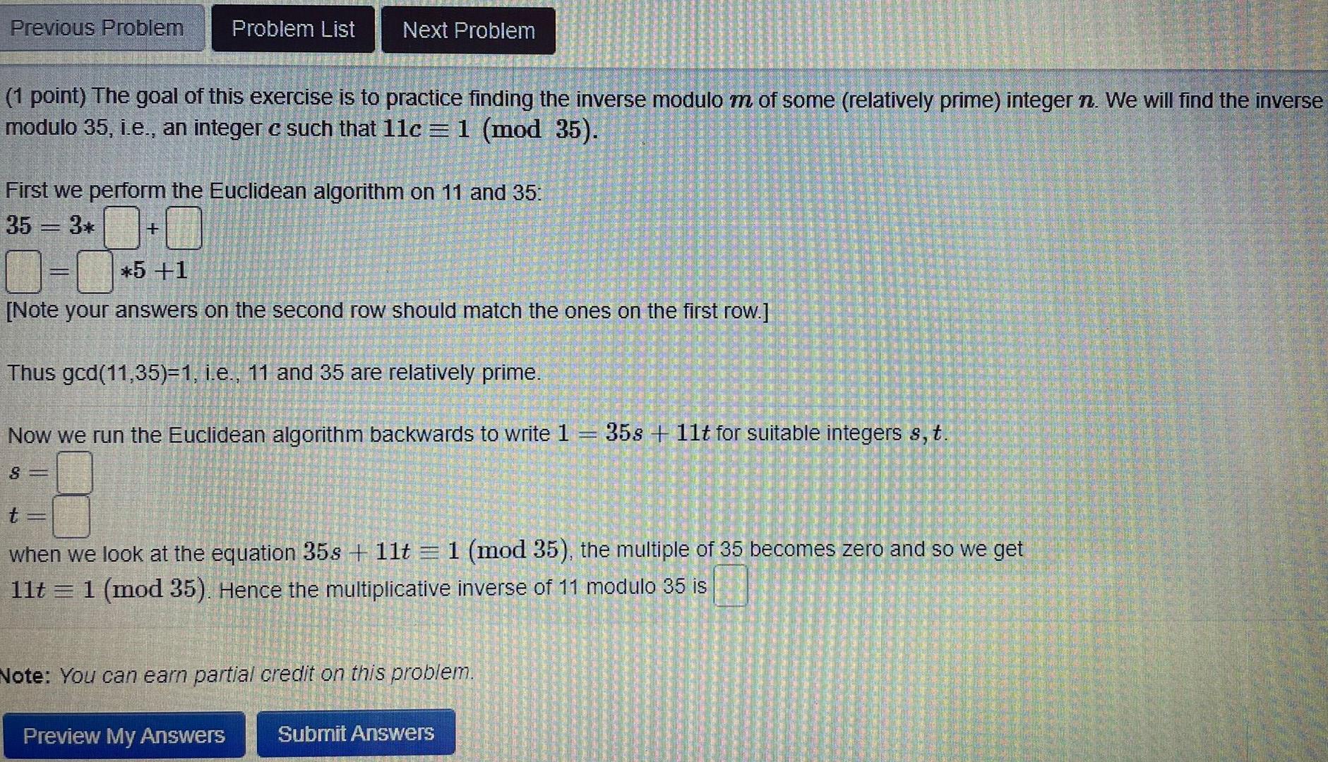 Solved Previous Problem Problem List Next Problem (1 point) | Chegg.com