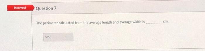 Solved The perimeter calculated from the average length and | Chegg.com