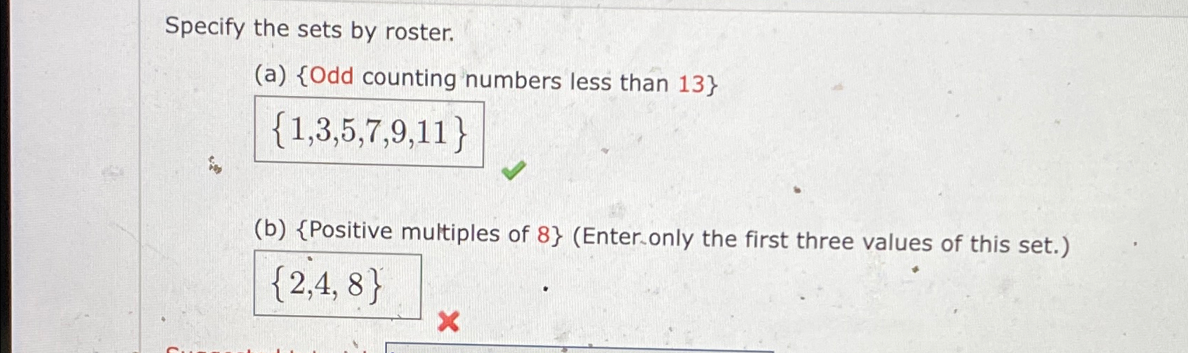 Solved Specify the sets by roster.(a) {Odd counting numbers | Chegg.com