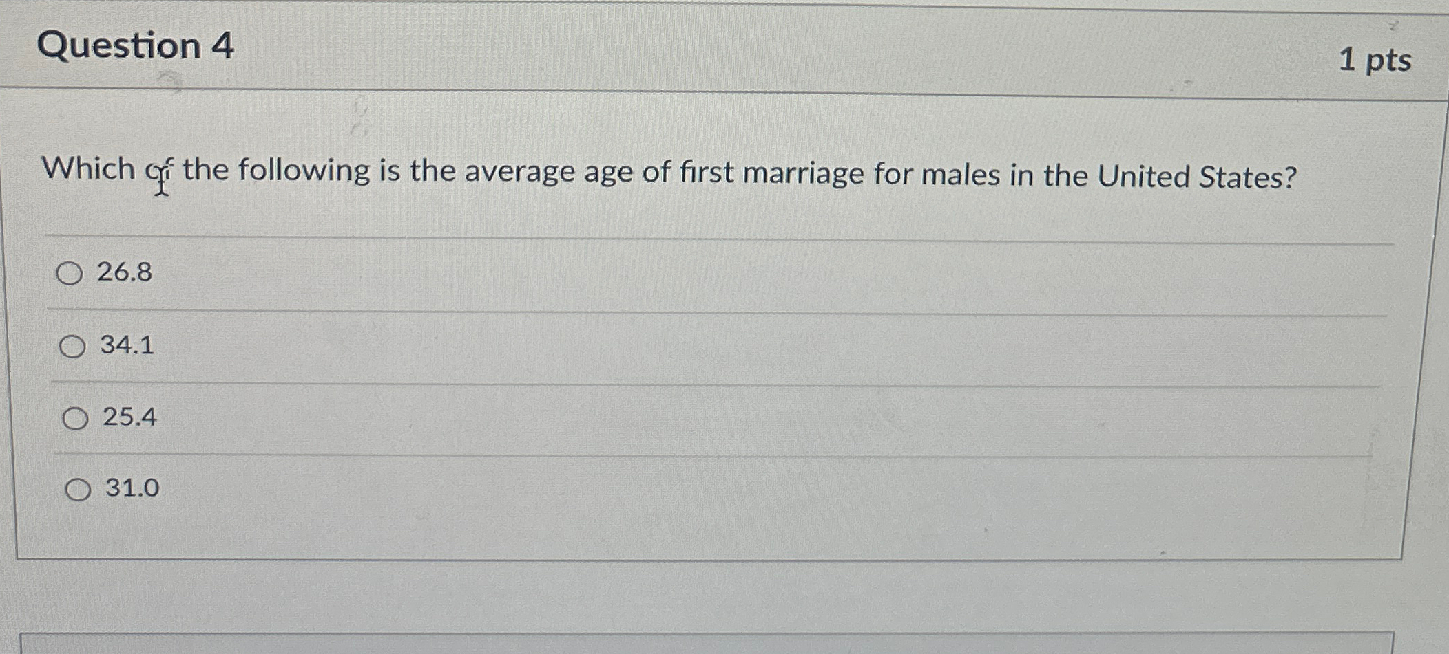 Solved Question 41 ﻿ptsWhich ofi the following is the | Chegg.com