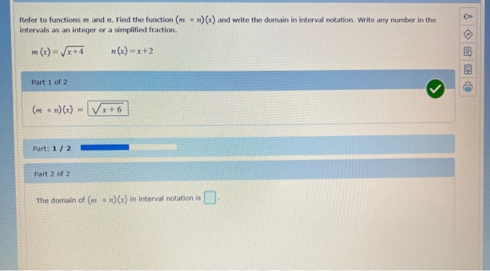 Solved Refer to functions m and n. Find the function ( | Chegg.com