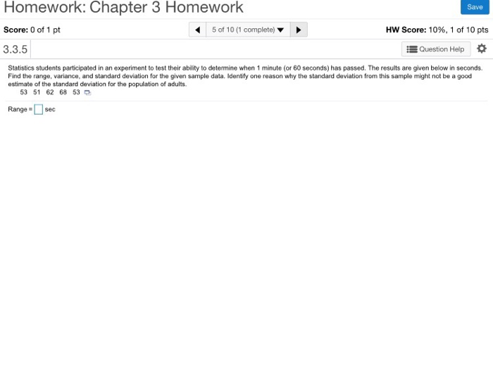 Solved Save Homework: Chapter 3 Homework Score: 0 of 1 pt 5 | Chegg.com Solved Save Homework: Chapter 3 Homework Score: 0 of 1 pt 5 | Chegg.com