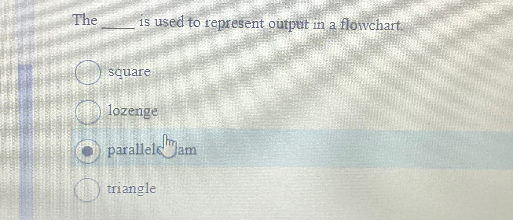 Solved The is used to represent output in a | Chegg.com