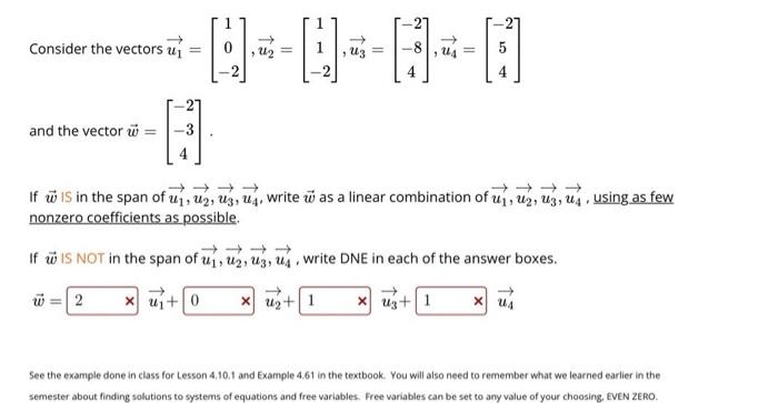 Solved Consider the vectors | Chegg.com