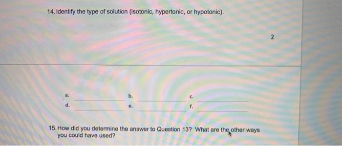 Solved Activity 2: Tonicity Practice The images below | Chegg.com