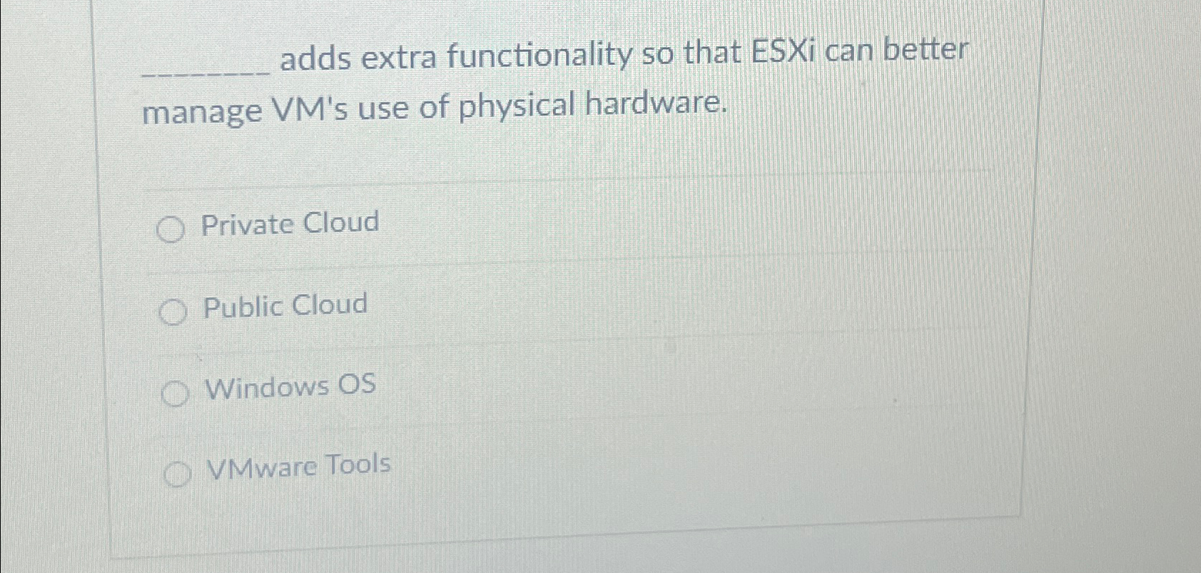 Solved adds extra functionality so that ESXi can better | Chegg.com
