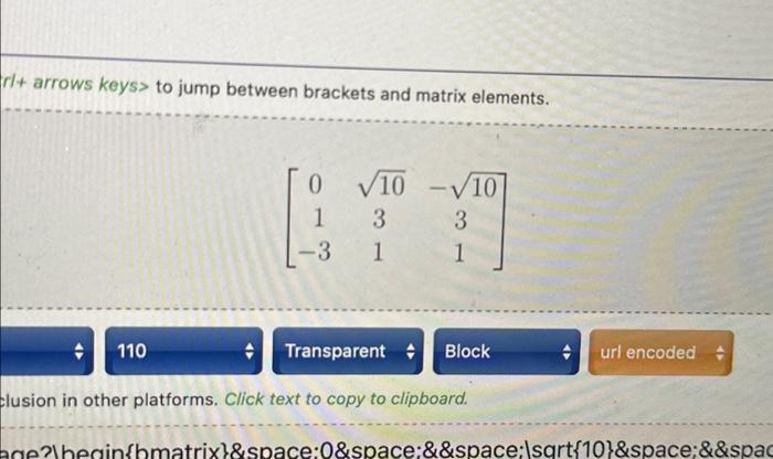Solved rl+ arrows keys> to jump between brackets and matrix | Chegg.com