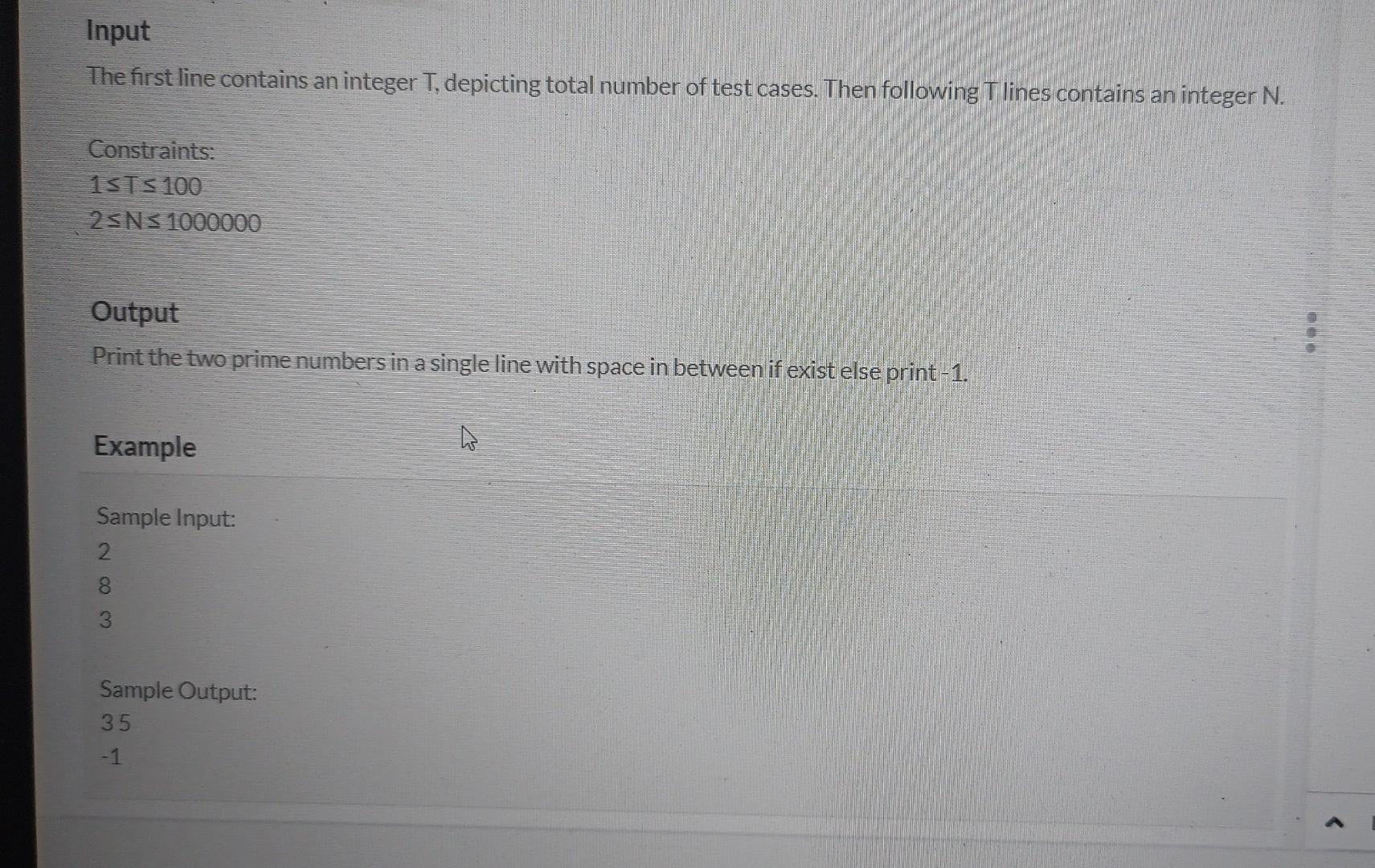 Solved Problem Statement Given a number (greater than 2), | Chegg.com