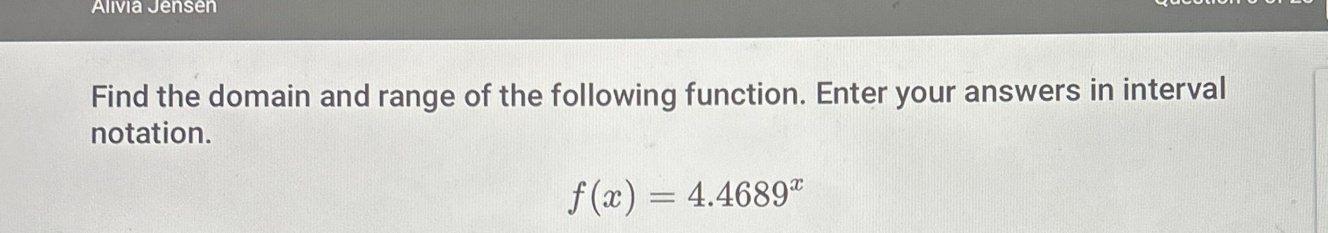 Solved Find the domain and range of the following function. | Chegg.com