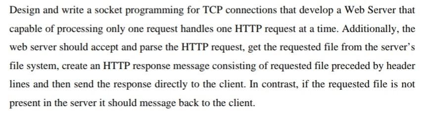 Design and write a socket programming for TCP | Chegg.com