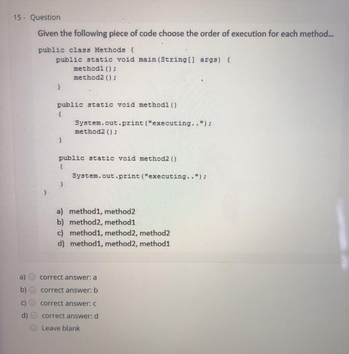 Solved 15 - Question Given the following piece of code | Chegg.com
