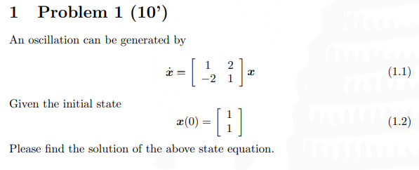Solved 1 ﻿Problem 1 (10')An oscillation can be generated | Chegg.com