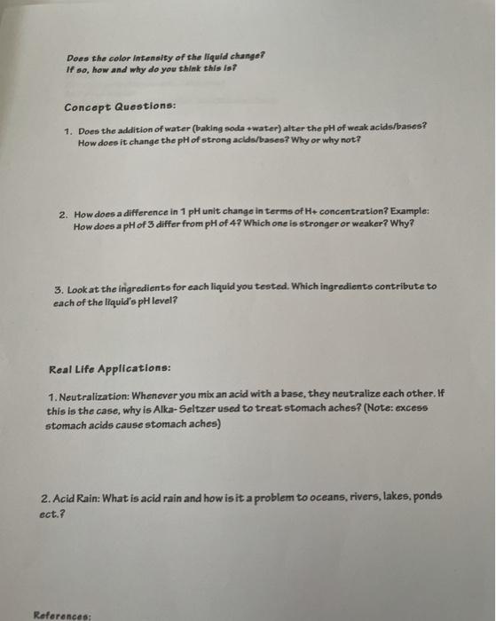 Solved Red Cabbage Lab: Acids and Bases Introduction: | Chegg.com