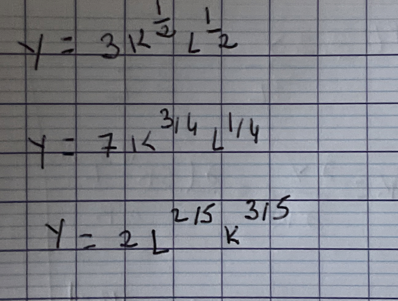 Solved y=3k12L12y=7k34L14y=2L25k35Determine constant return | Chegg.com