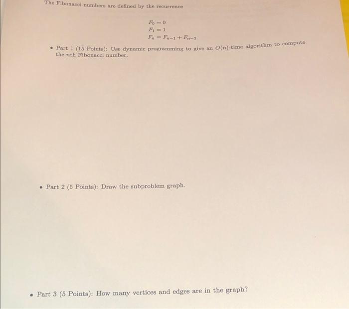 Solved The Fibonacci Numbers Are Defined By The Recurrence 