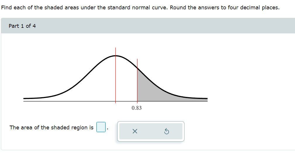 Solved Find each of the shaded areas under the standard | Chegg.com