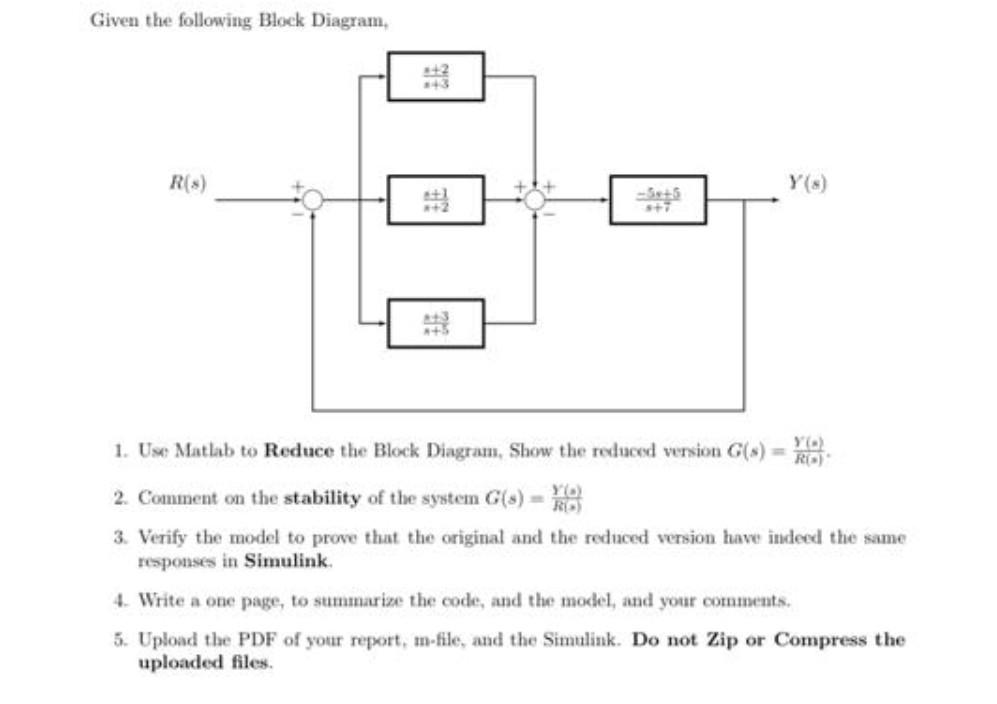 Solved Given the following Block Diagram, R(S) 34 YO) 1. Use | Chegg.com