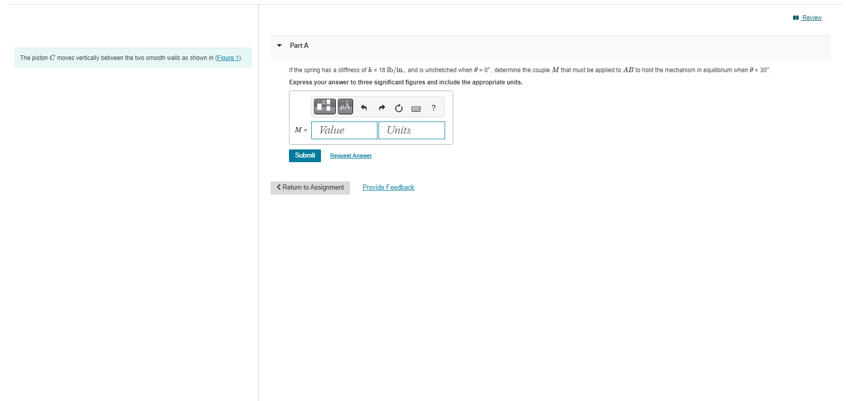 Solved The piston C ﻿moves vertically between the two smooth | Chegg.com