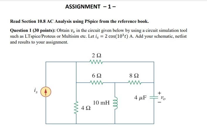 Solved Question 2(30 points): Find io and vo for the | Chegg.com