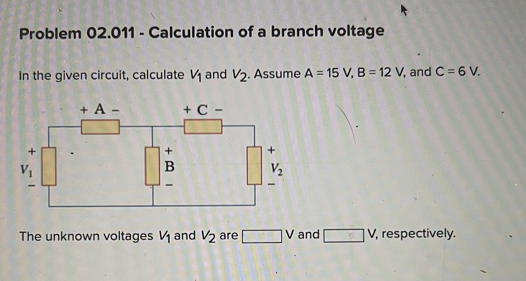 Solved Problem 02.011 - ﻿Calculation of a branch voltageIn | Chegg.com
