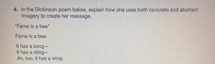 4. In the Dickinson poem below, explain how she uses | Chegg.com