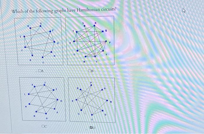 Solved Which of the following graphs have Hamilconian | Chegg.com