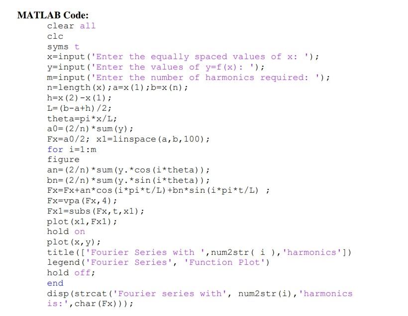Solved Use MATLAB to solve the following problem You | Chegg.com