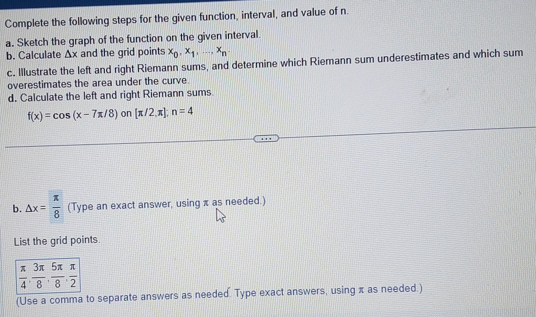 Solved Complete the following steps for the given function, | Chegg.com