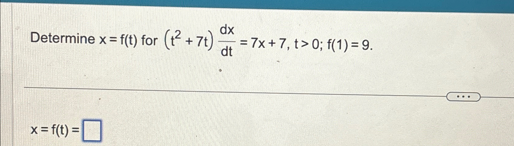 Solved Determine x=f(t) ﻿for | Chegg.com