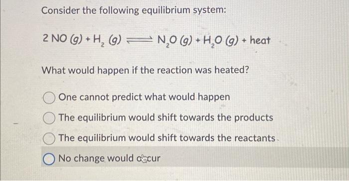 Solved Consider the following equilibrium system: | Chegg.com