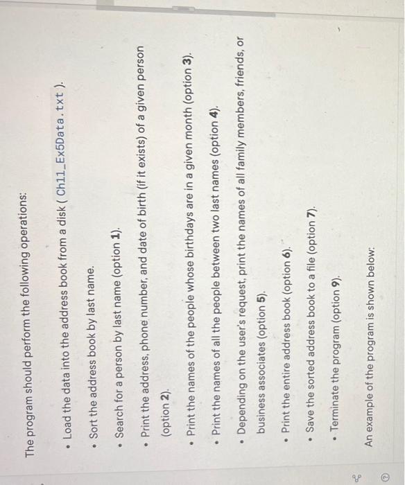 Solved Instructions Using classes, design an online address | Chegg.com
