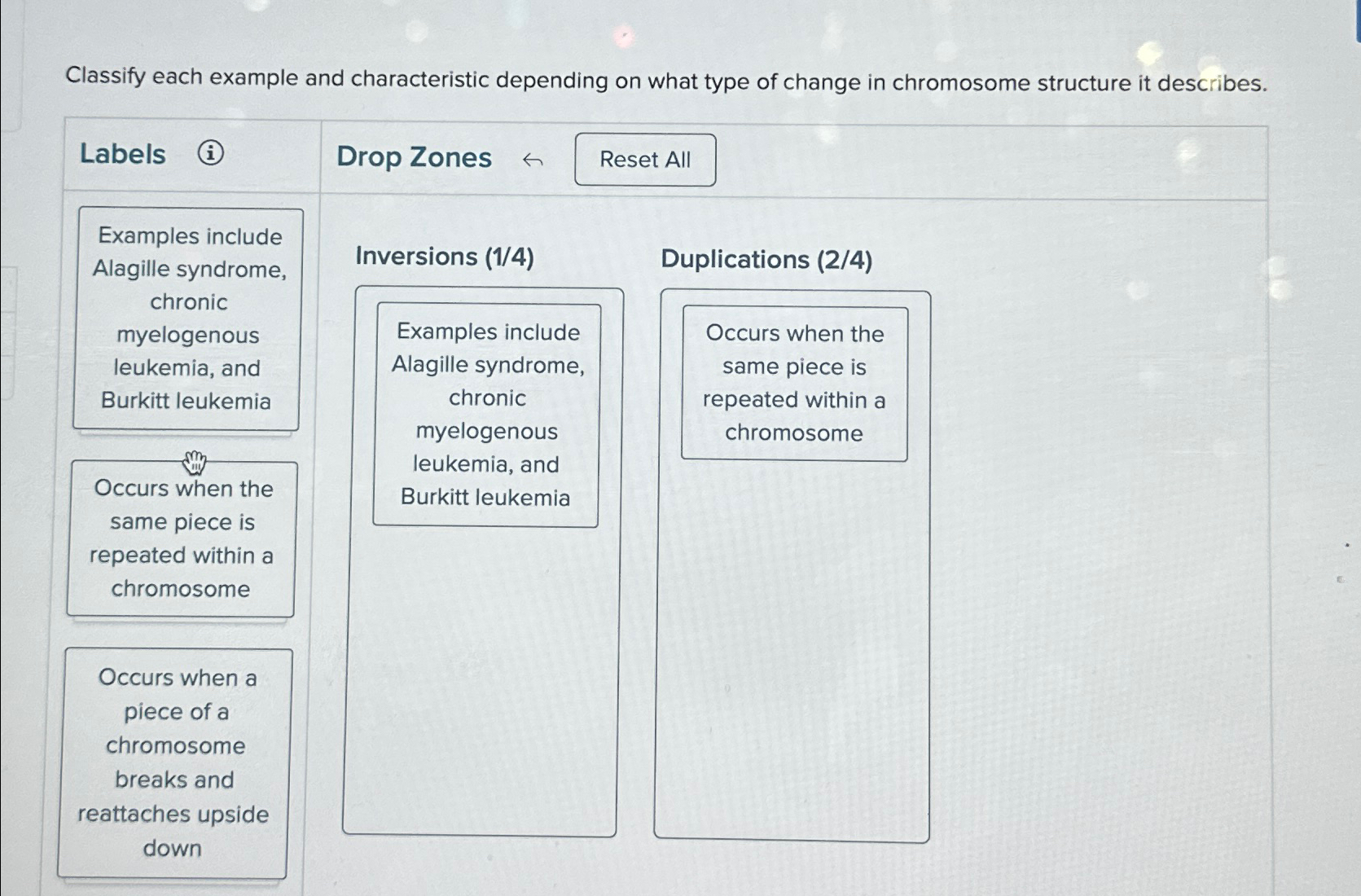 Solved Classify each example and characteristic depending on | Chegg.com
