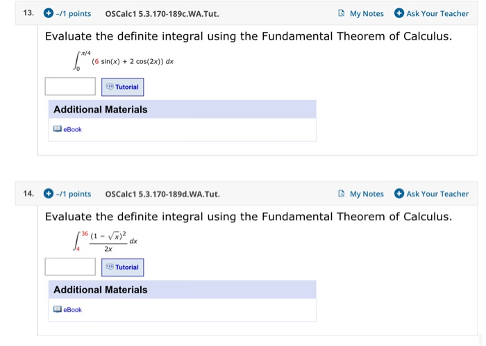 Solved O -/1 points D My Notes 13. Ask Your Teacher oscalc1 | Chegg.com Solved O -/1 points D My Notes 13. Ask Your Teacher oscalc1 | Chegg.com