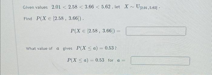 Solved Given values 2,01
