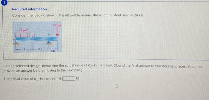 Solved Required information Consider the loading shown. The | Chegg.com