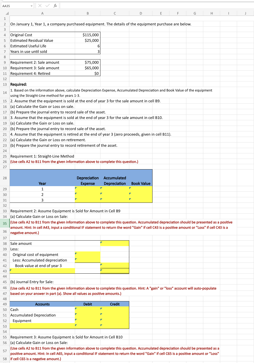 Solved (Use cells A 2 ﻿to B 11 ﻿from the given information | Chegg.com