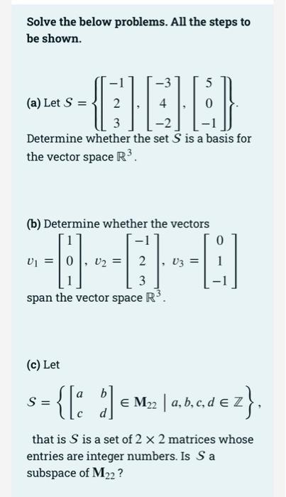 Solved Solve the below problems. All the steps to be shown. | Chegg.com