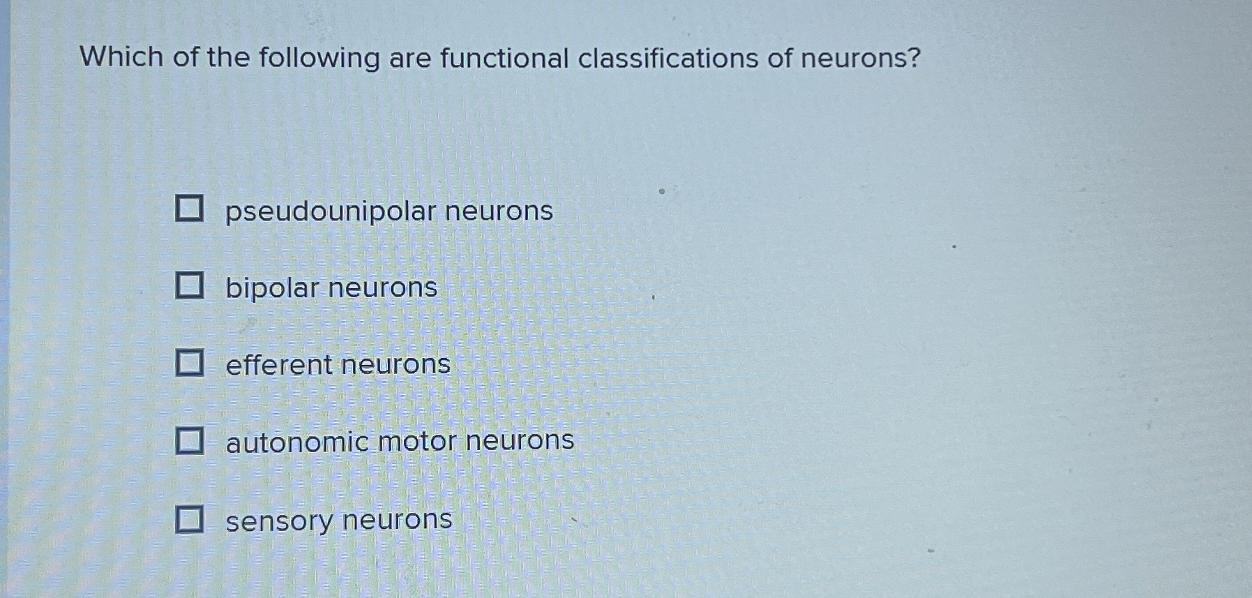 Solved Which of the following are functional classifications | Chegg.com